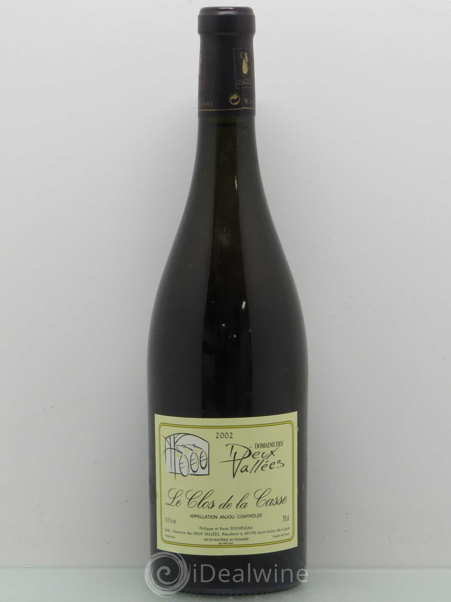 Acheter Anjou Le Clos de la Casse - Domaine des 2 Vallées 2002 (lot: 1003)
