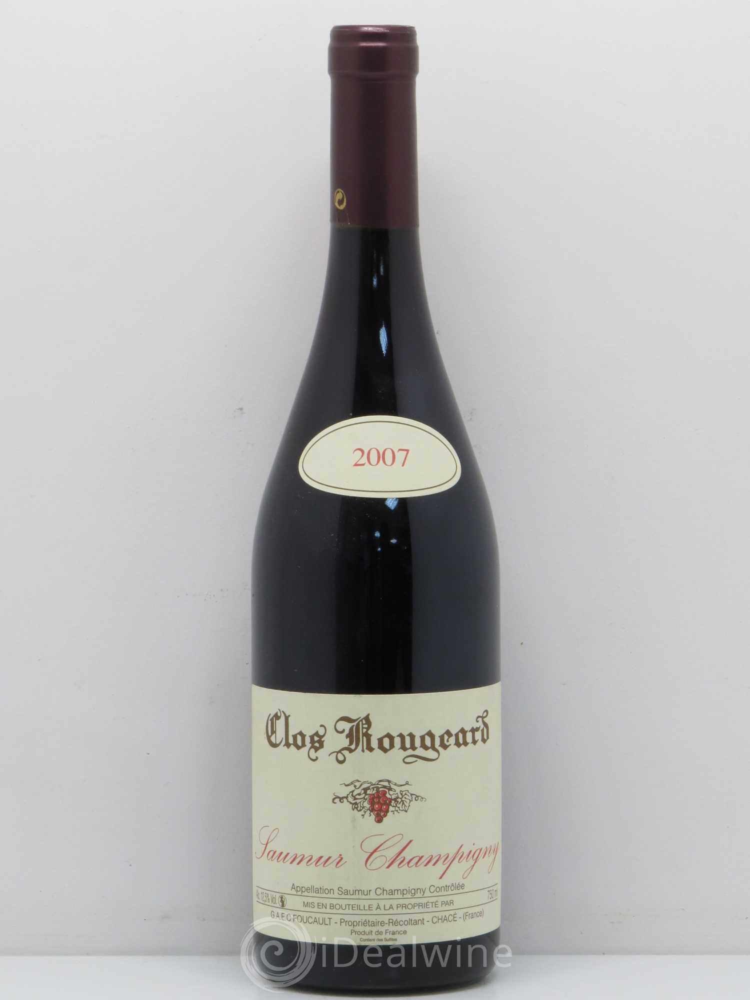 Acheter Saumur-Champigny Le Clos Clos Rougeard - Famille Bouygues 2007 ...