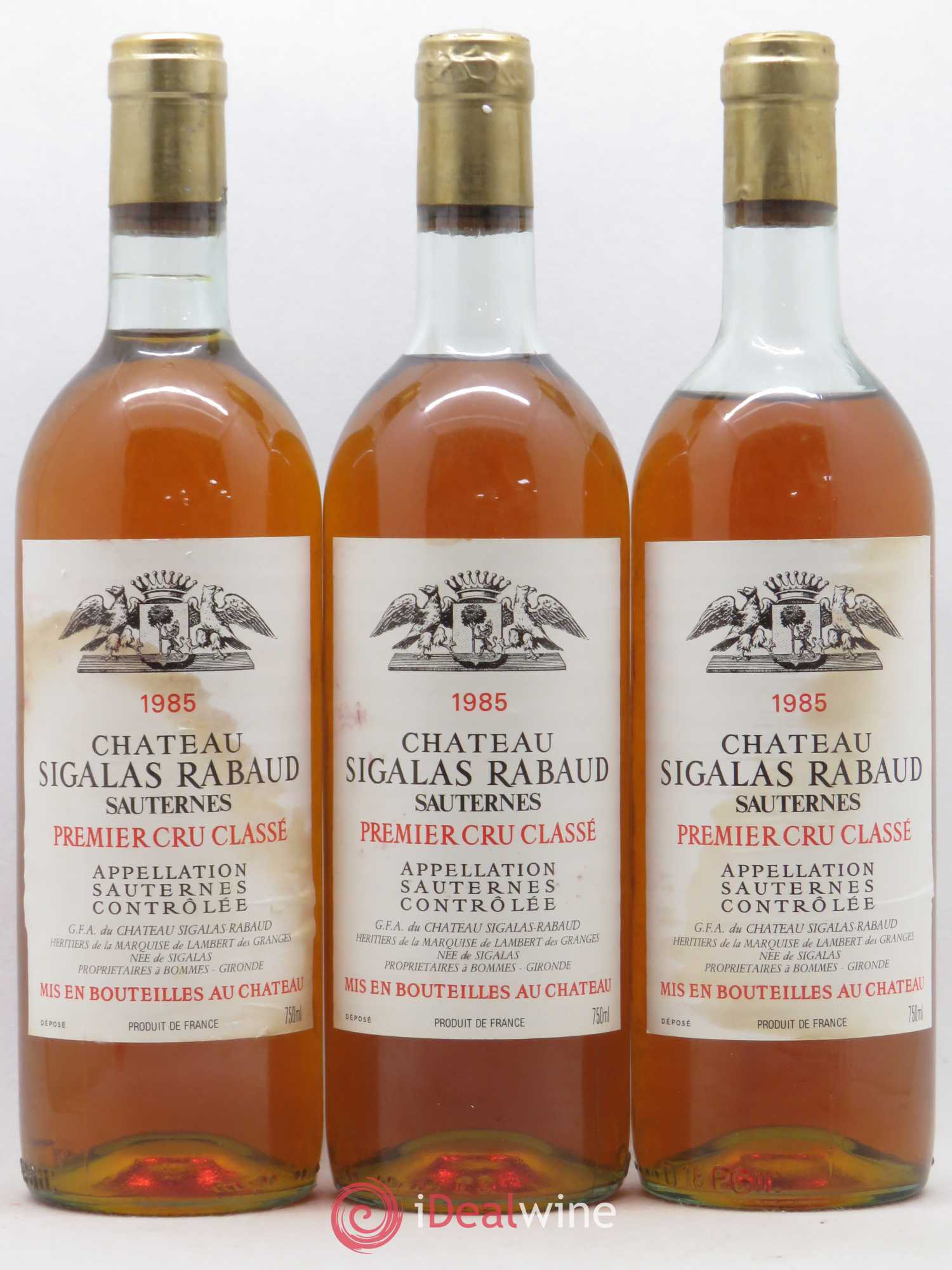 Acheter Château Sigalas Rabaud 1er Grand Cru Classé 1985 (lot: 12597)