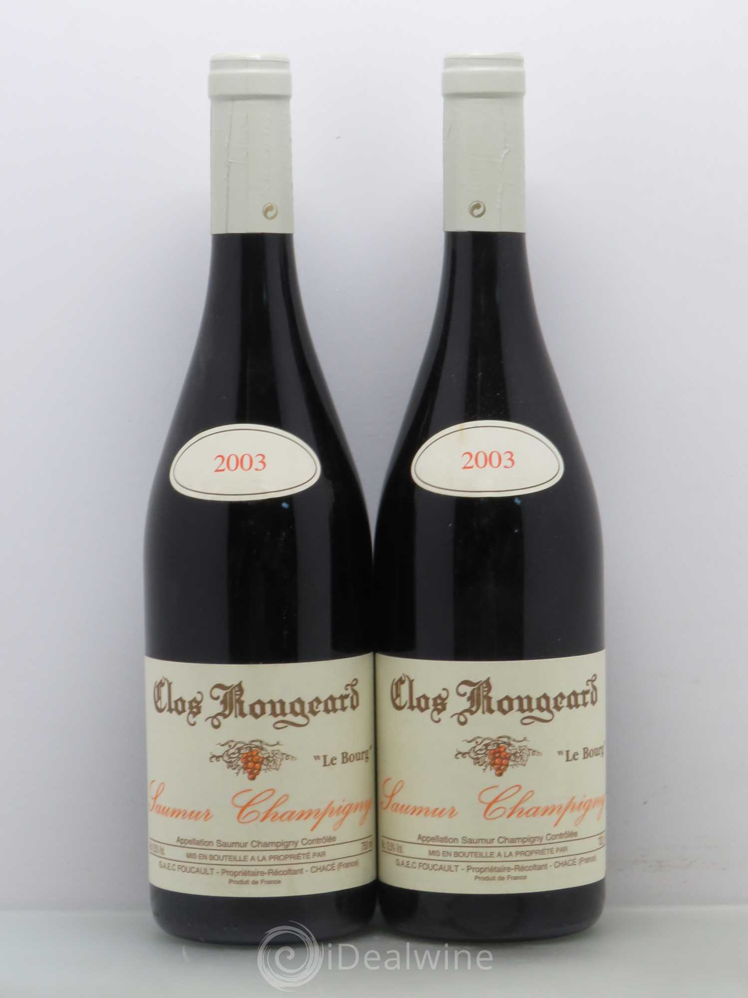Acheter Saumur-Champigny Le Bourg Clos Rougeard - Frères Foucault 2003 ...