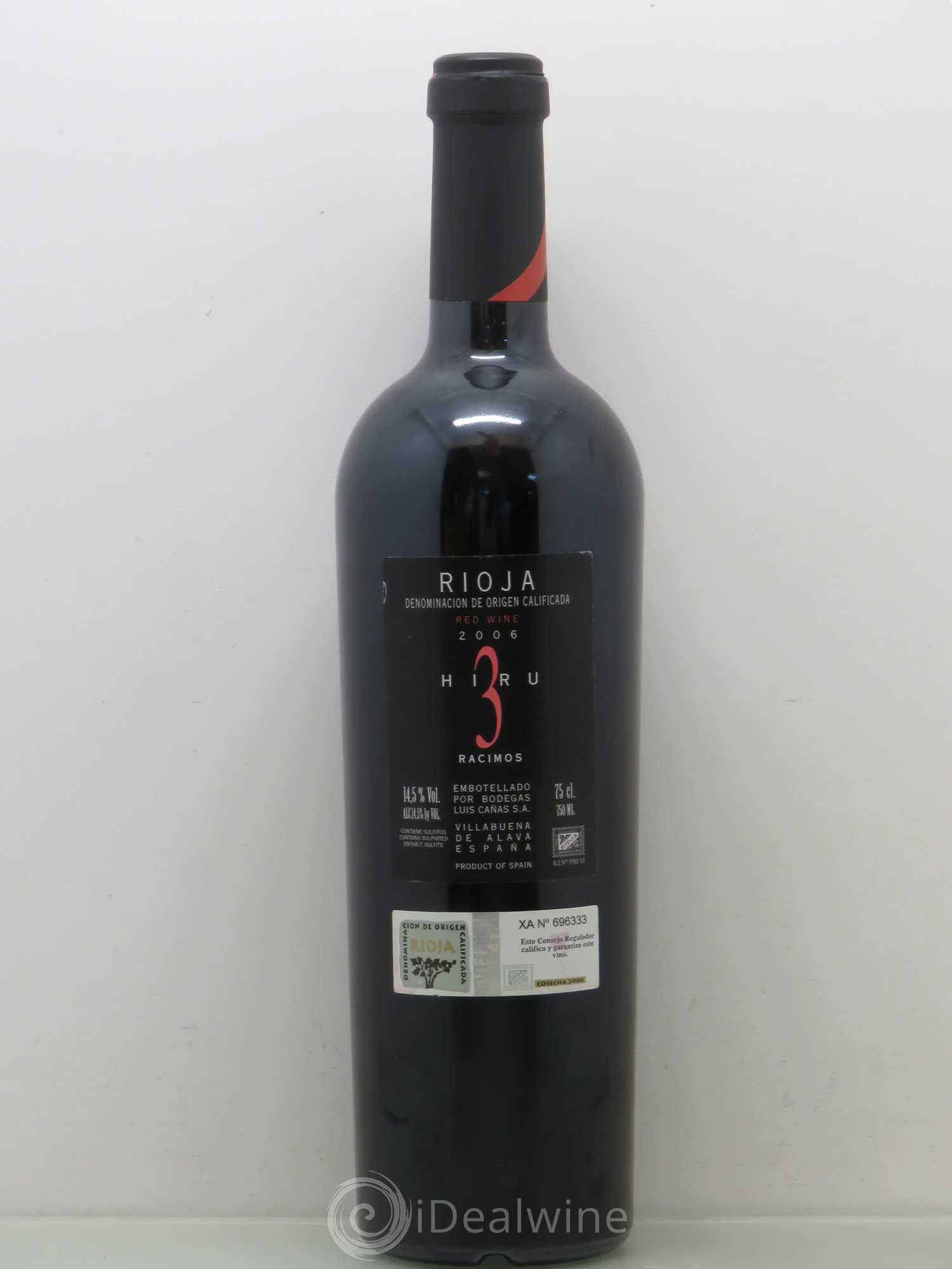 Acheter Rioja DOCa Bodegas Luis Canas Hiru 3 Racimos 2006 (lot: 31)
