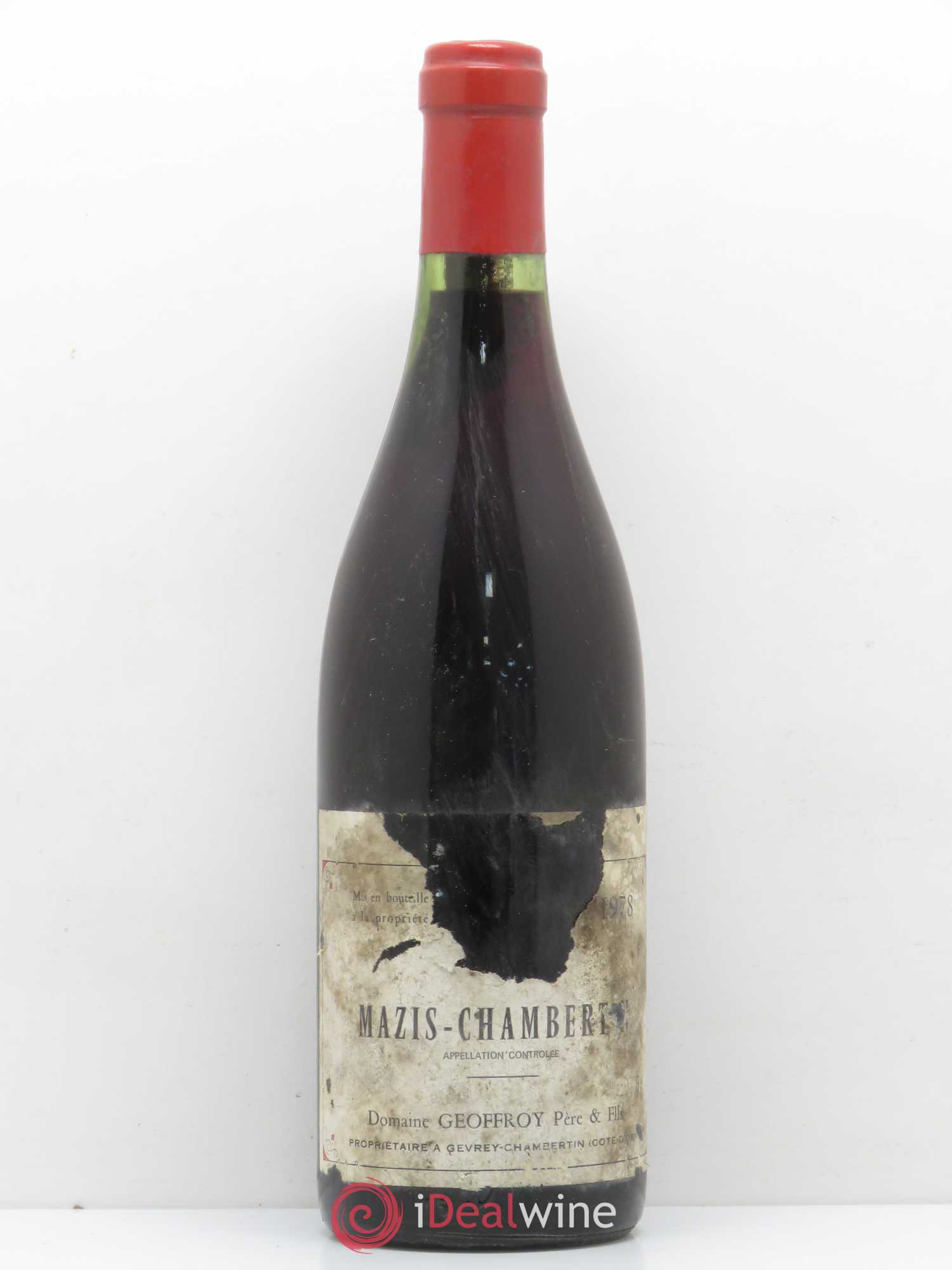 Acheter Mazis-Chambertin Grand Cru Harmand-Geoffroy (Domaine) 1978 (lot ...