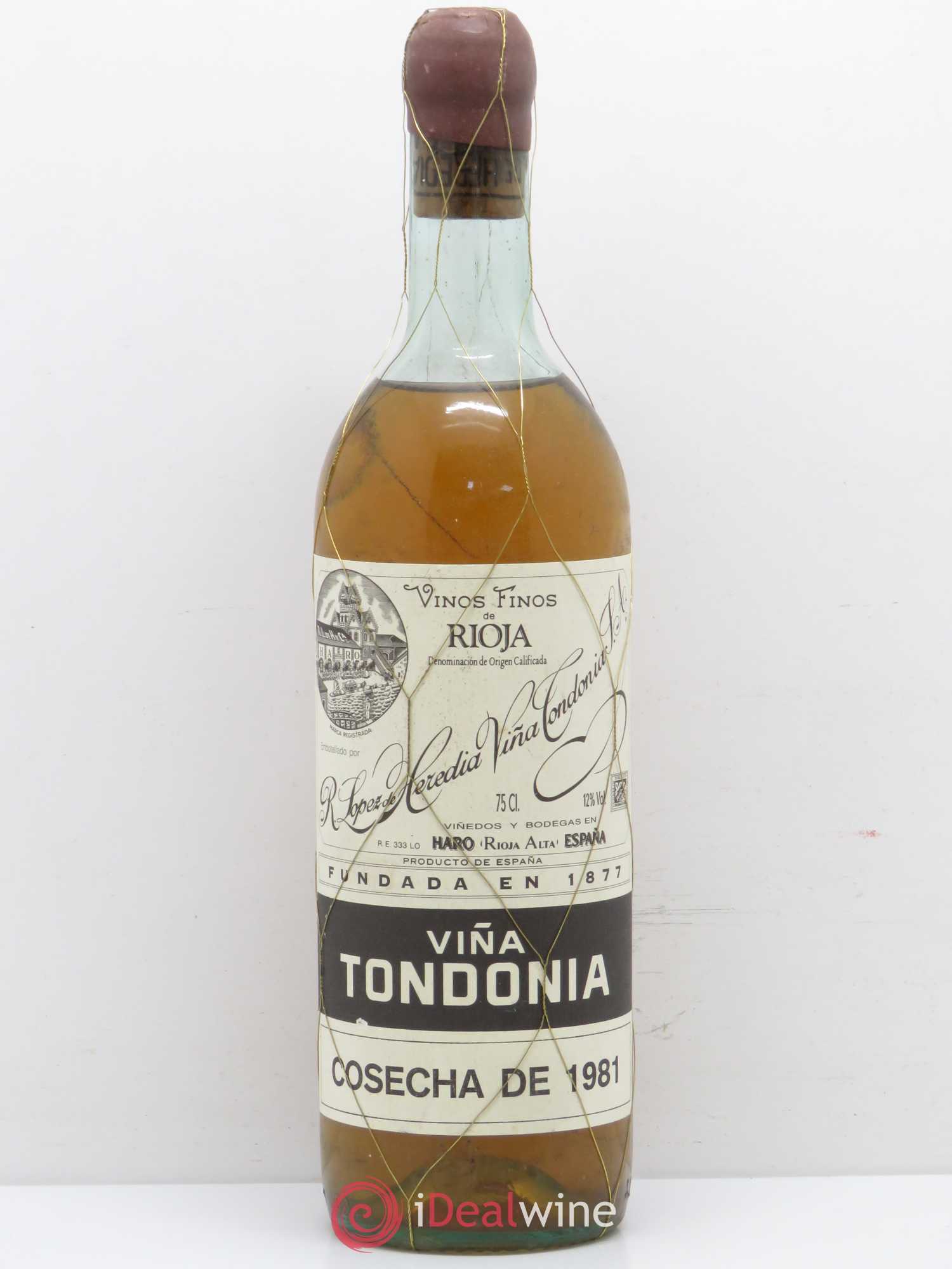 Acheter Rioja DOCa Vina Tondonia Reserva R. Lopez de Heredia 1981 (lot ...