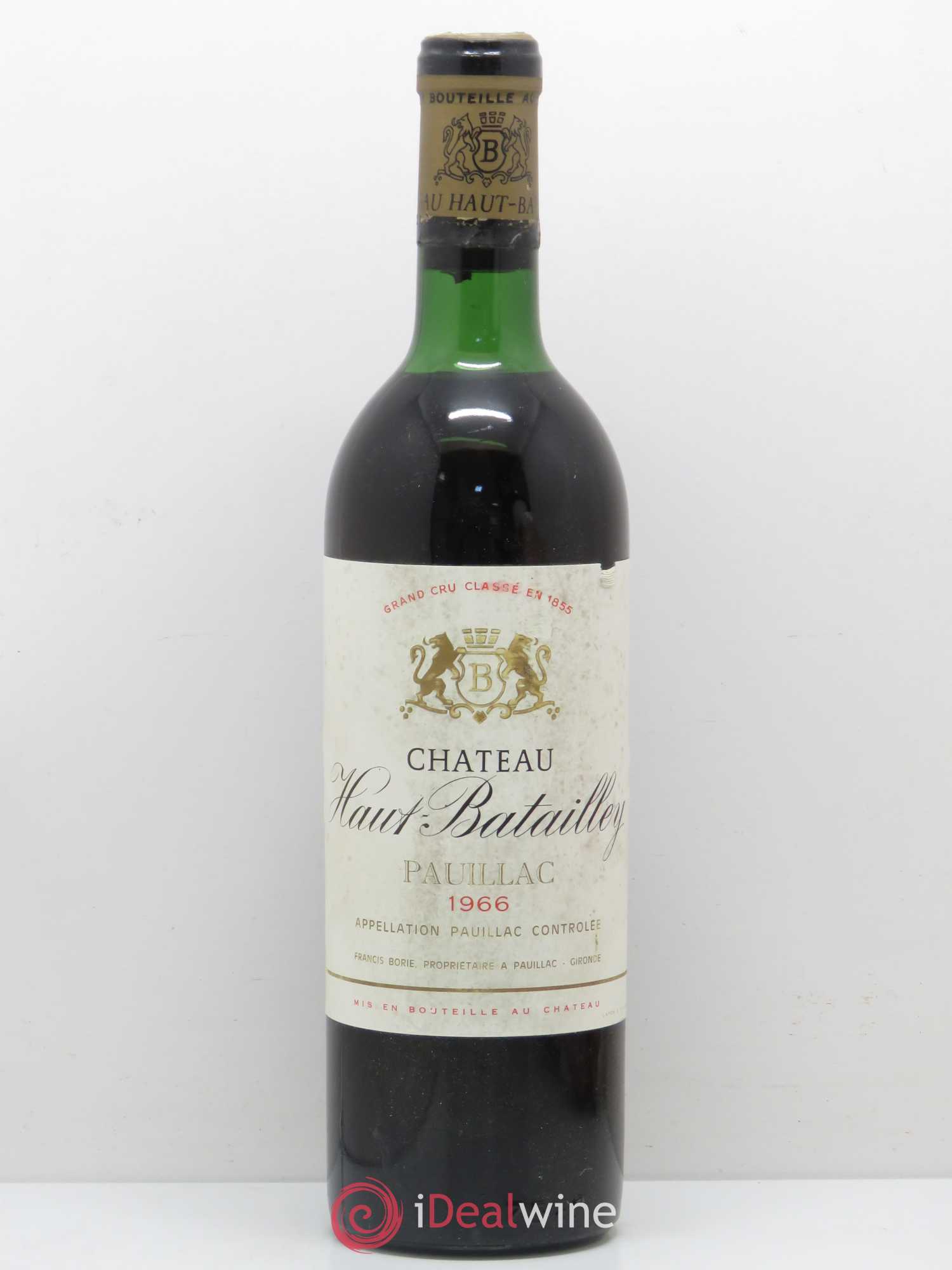 Acheter Château Haut Batailley 5ème Grand Cru Classé 1966 (lot: 9047)