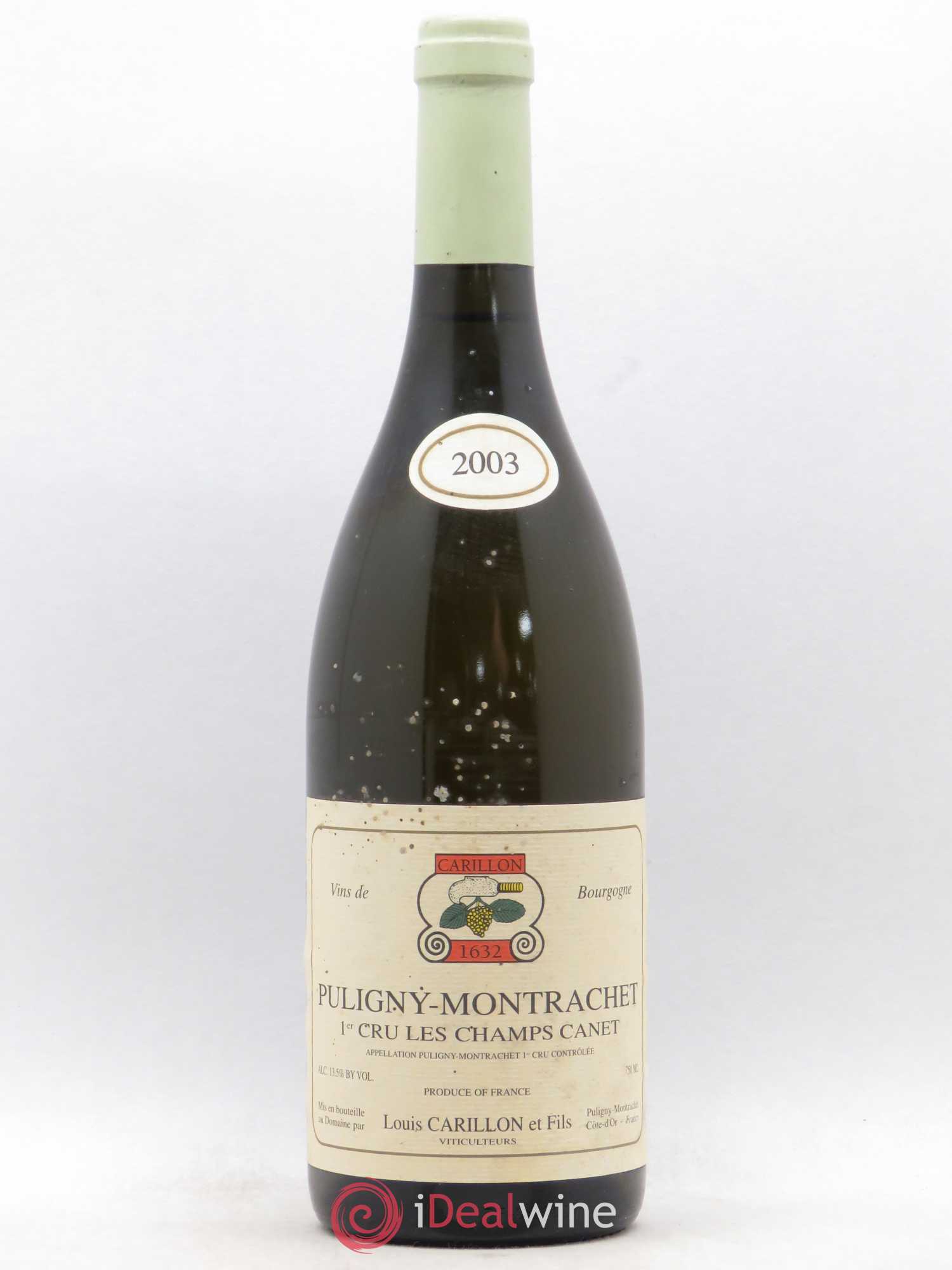 Buy Puligny-Montrachet 1er Cru Les Champs Canet Louis Carillon 2003 ...