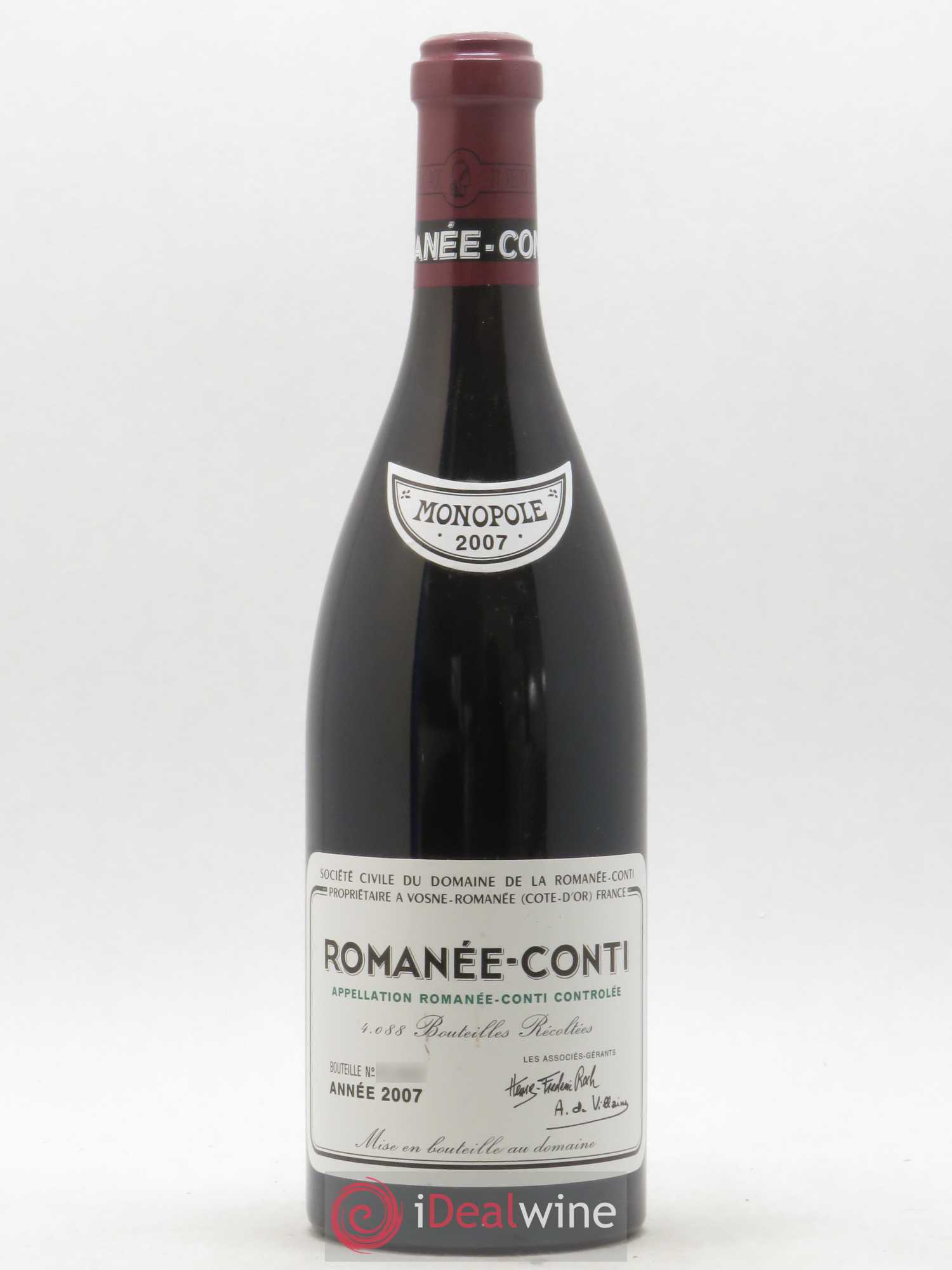 Buy Romanée-Conti Grand Cru Domaine de la Romanée-Conti 2007 (lot: 3589)