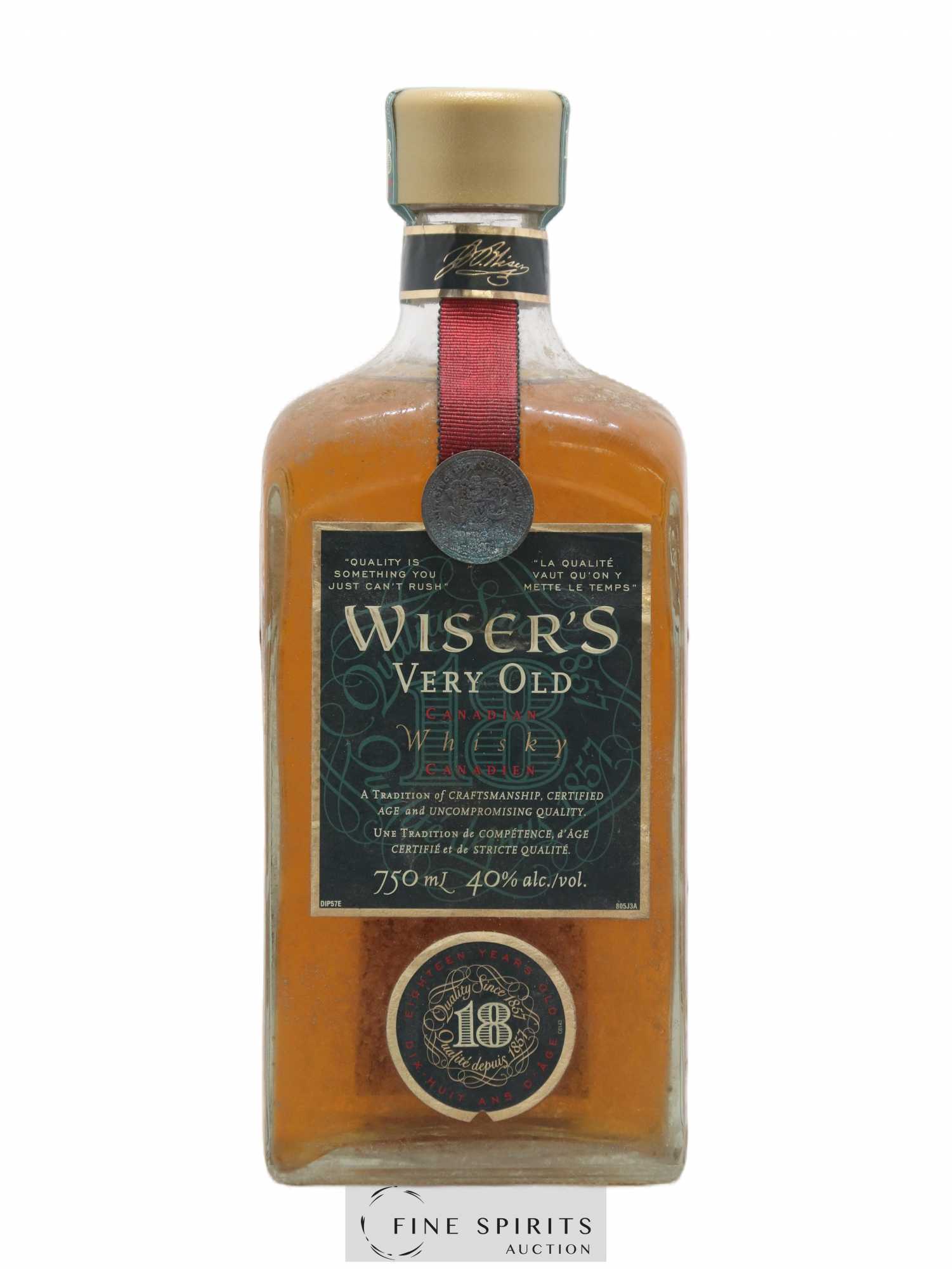 Acheter Wiser's 18 years Of. Very Old (sans prix de réserve) (lot: 234)