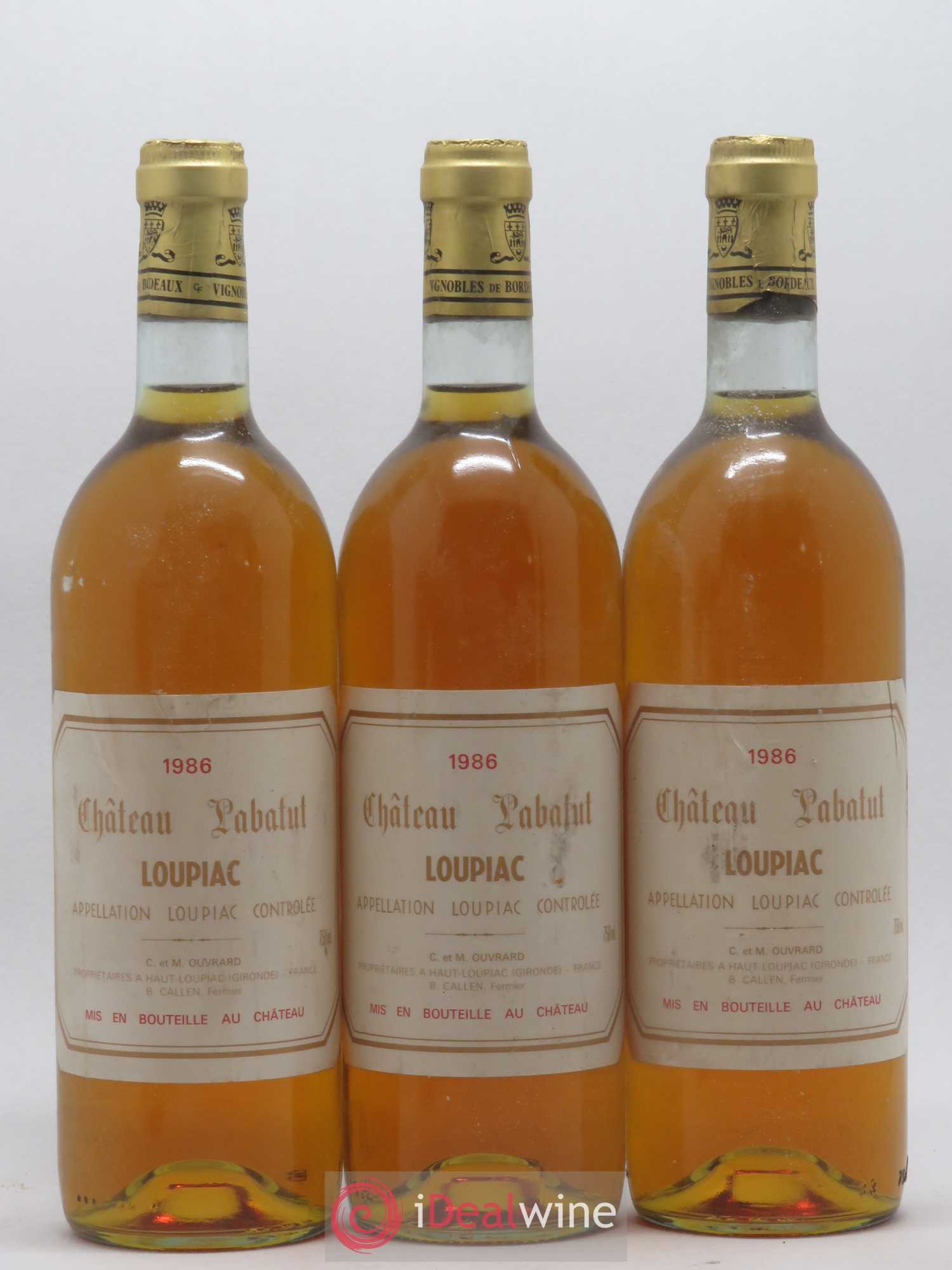 Acheter Loupiac Château Labatut 1986 (lot: 7632)