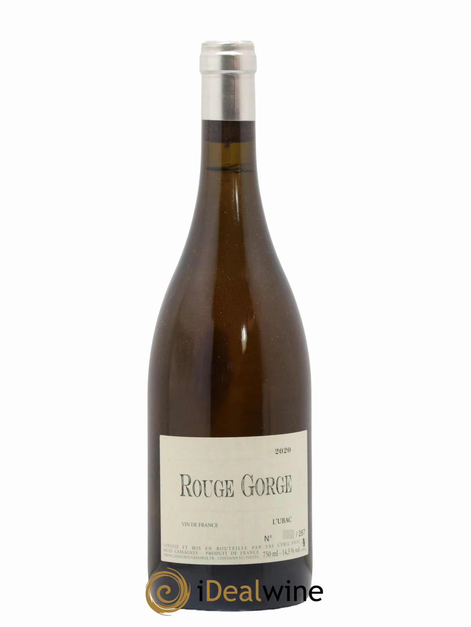 Acheter IGP Côtes Catalanes Clos du Rouge Gorge L'Ubac Cyril Fhal 2020 ...