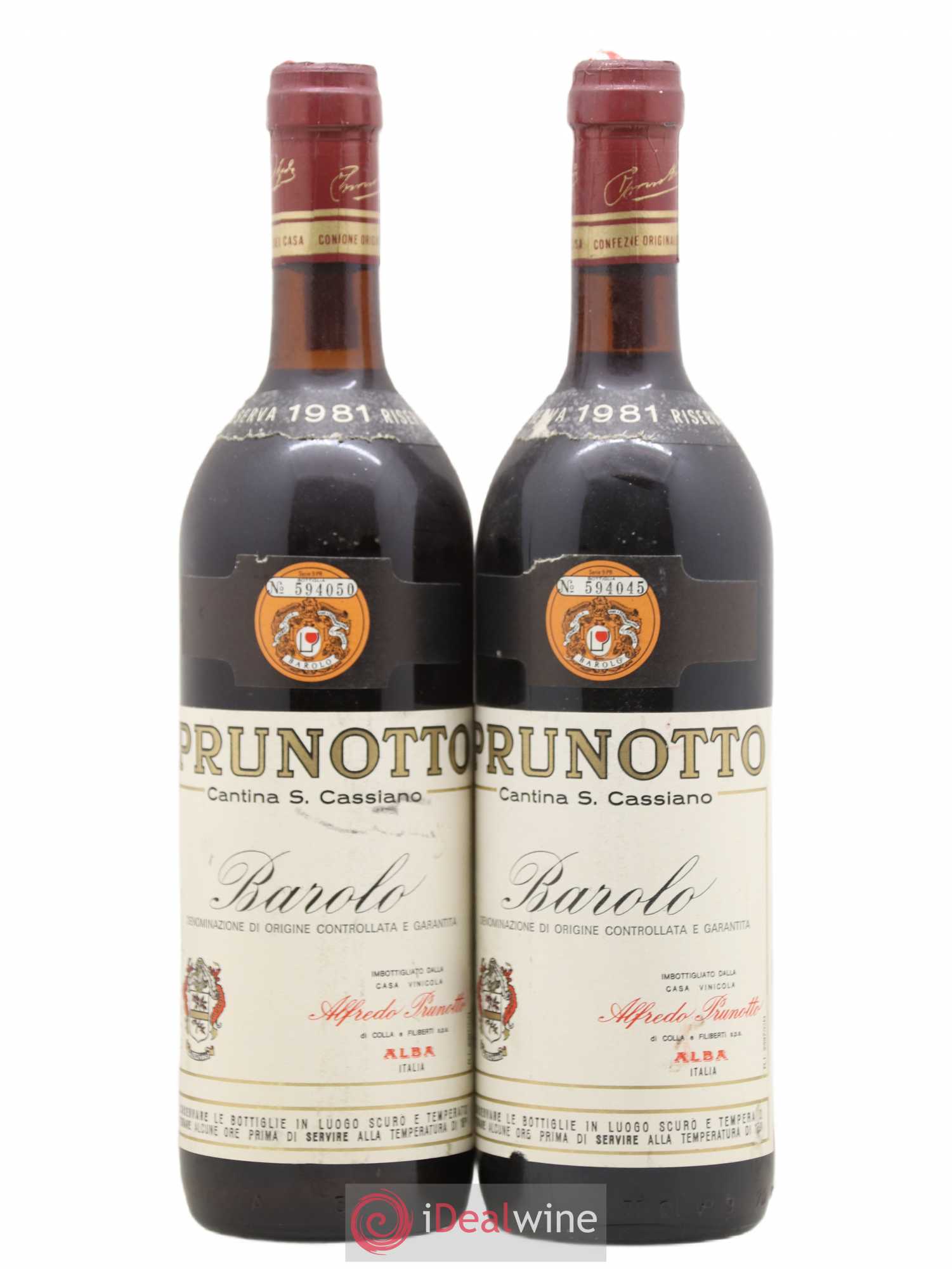 Acheter Barolo DOCG Prunotto Riserva 1981 (lot: 3009)