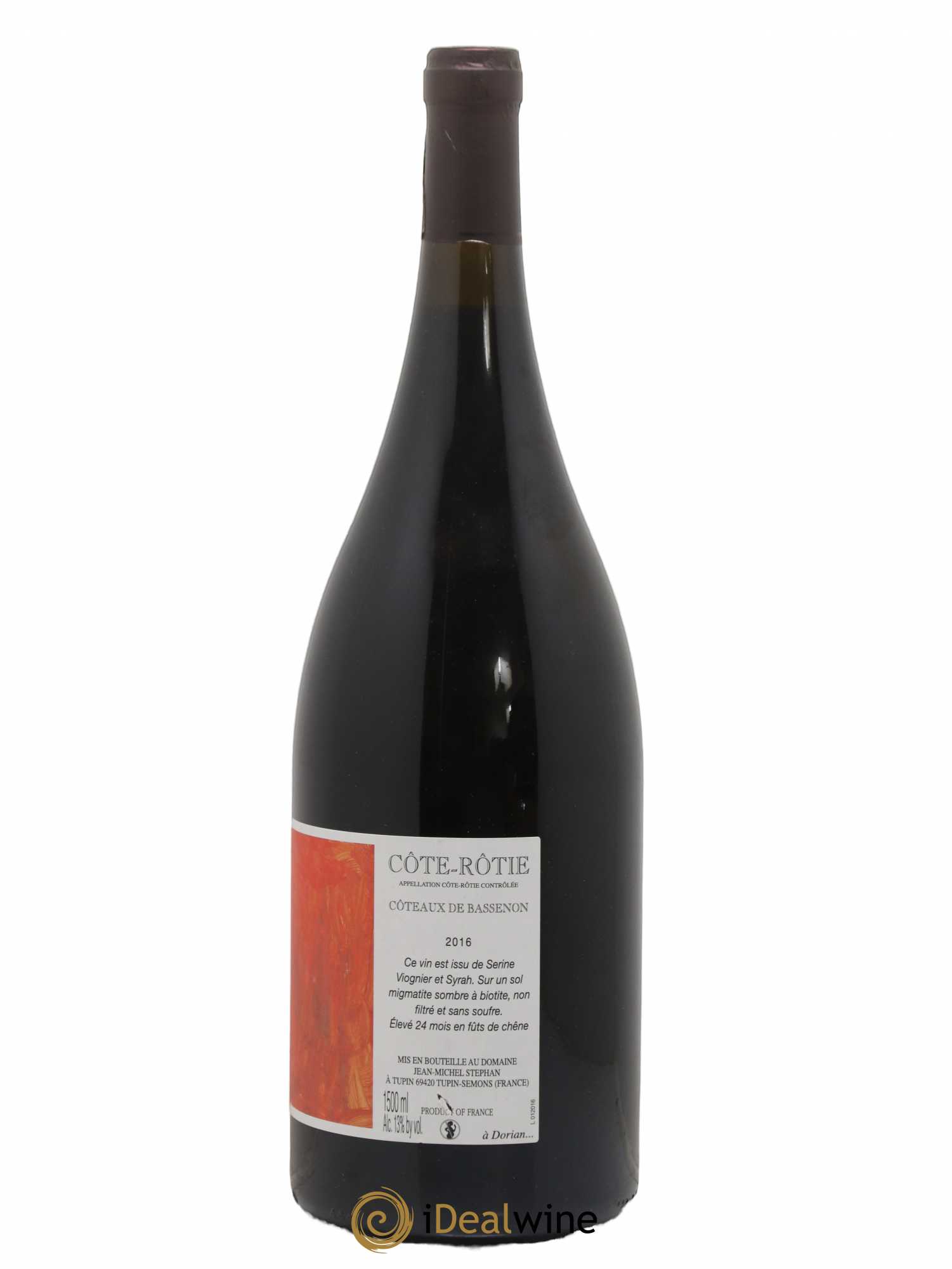 Acheter Côte-Rôtie Coteaux de Bassenon Jean-Michel Stephan 2016 (lot ...