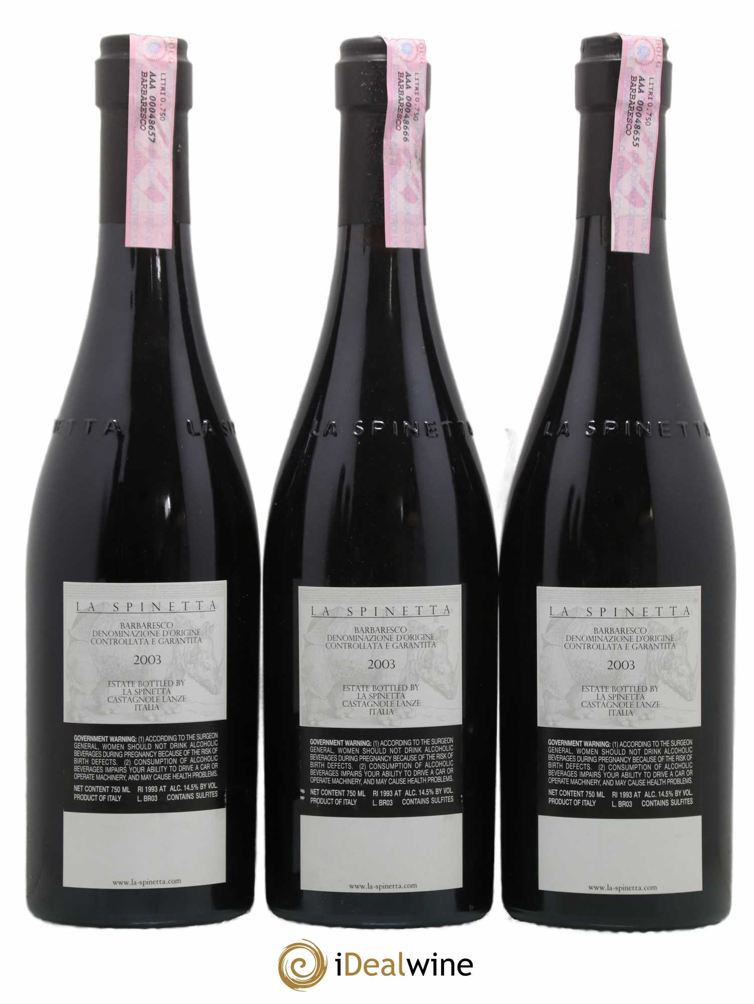 Acheter Barbaresco DOCG Starderi Vursu Giorgio Rivetti 2003 (lot: 54641)