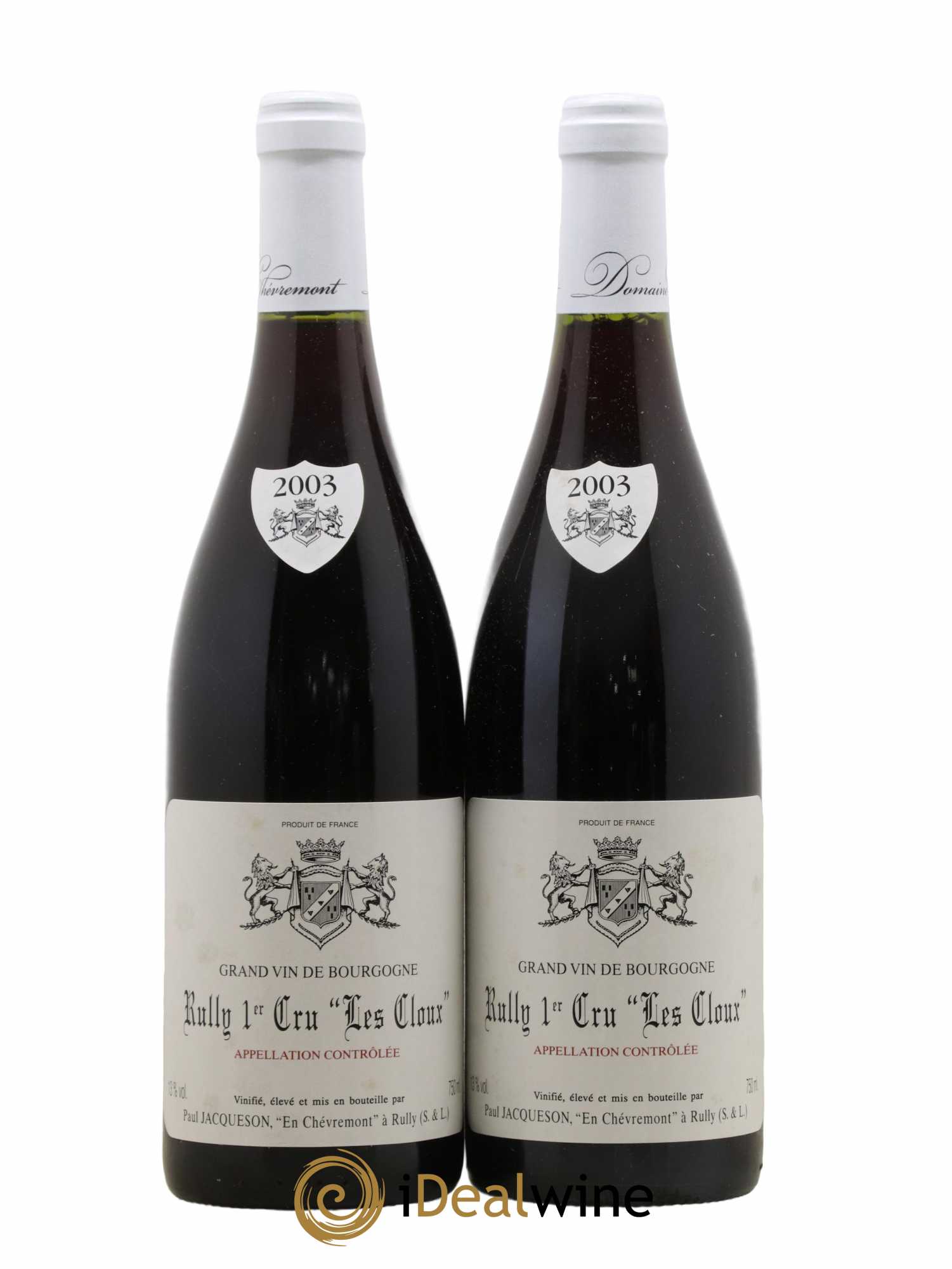 Acheter Rully 1er Cru Les Cloux Paul & Marie Jacqueson 2003 (lot: 3412)