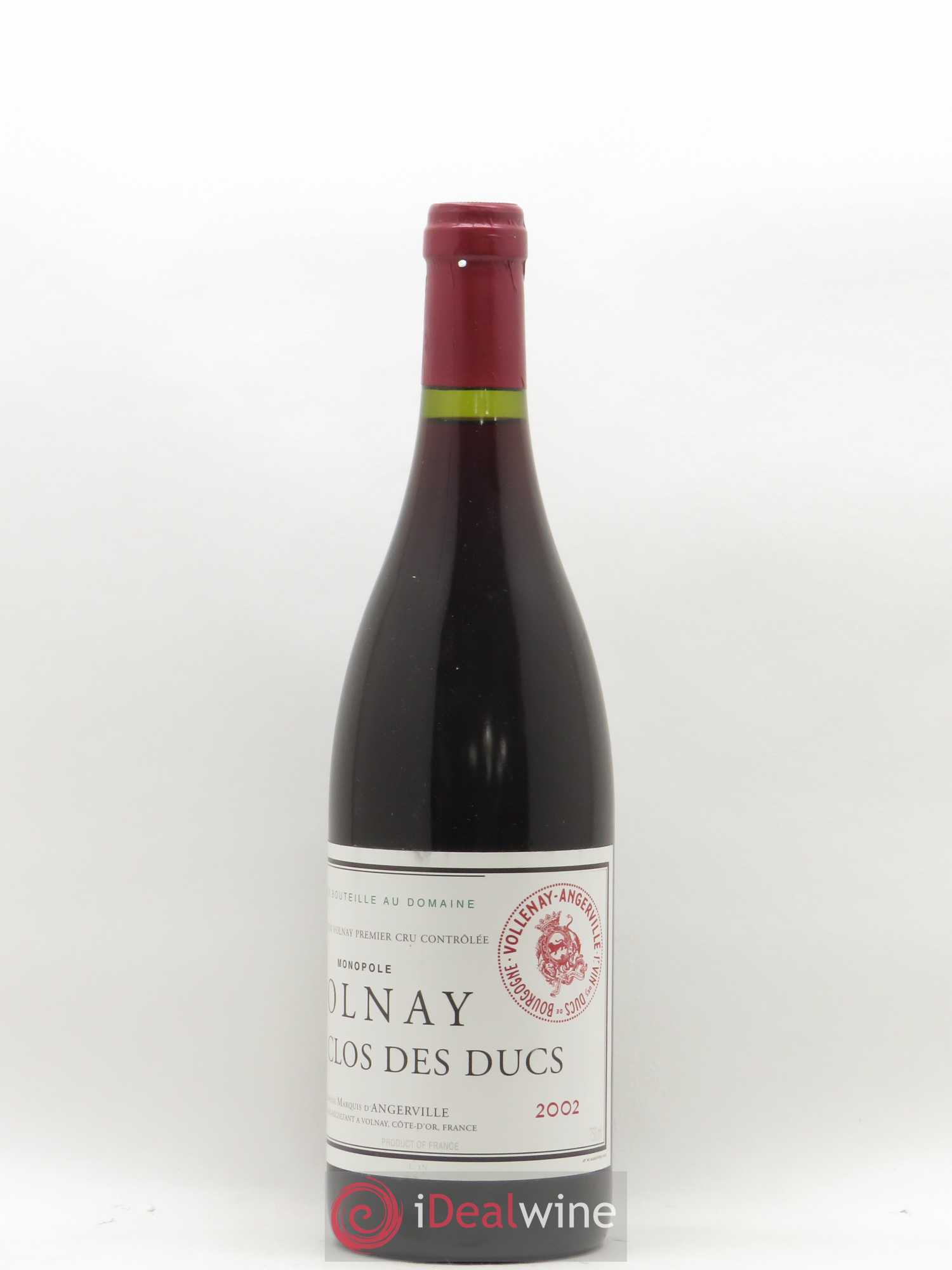 Acheter Volnay 1er Cru Clos des Ducs Marquis d'Angerville (Domaine) 2002 (lot: B2181526-3099)