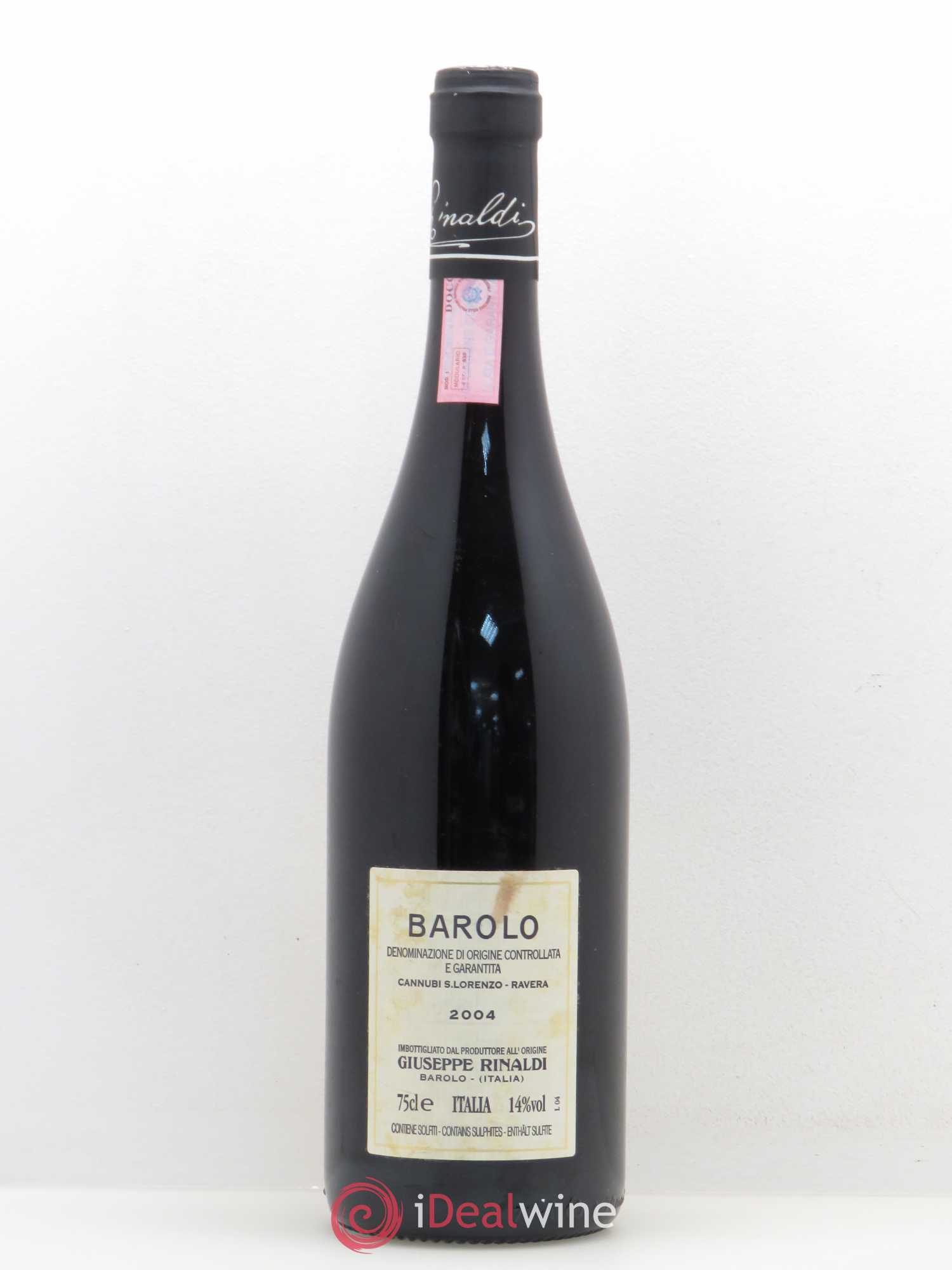 Acheter Barolo DOCG Cannubi San Lorenzo Ravera Giuseppe Rinaldi 2004 ...