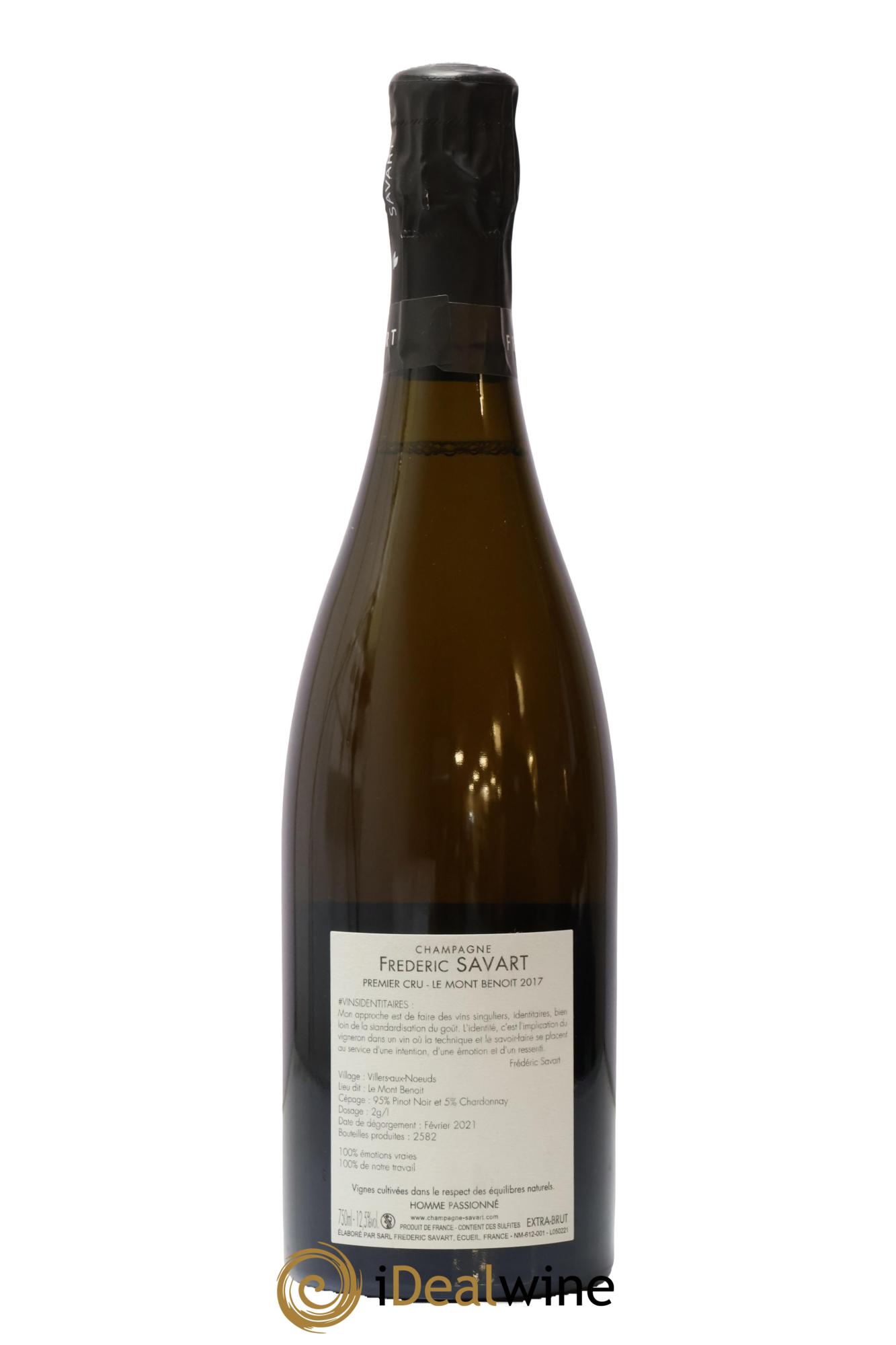 Buy Champagne 1er Cru Le Mont Benoît Brut Frédéric Savart 2017 (lot ...