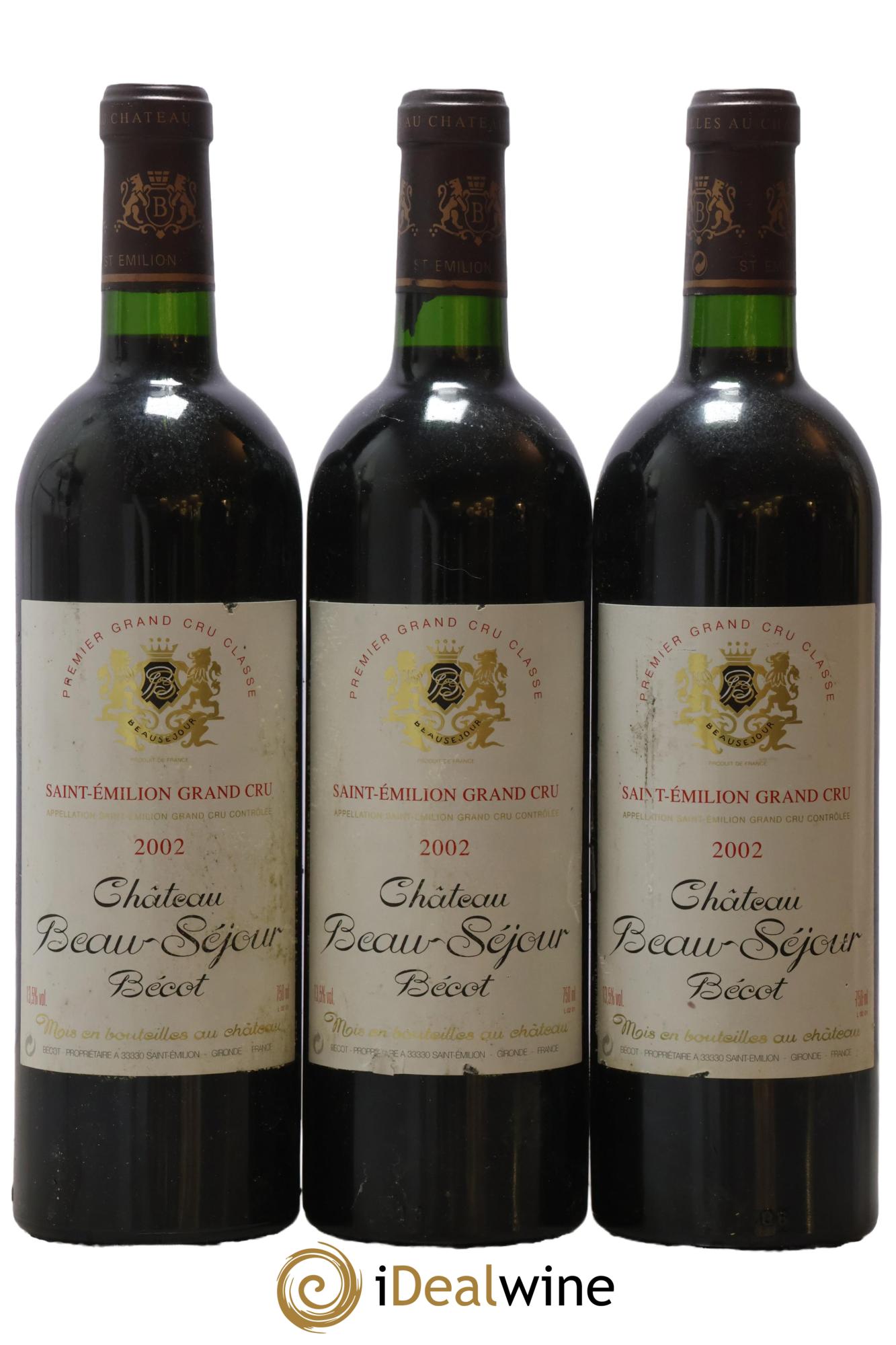 Buy Château Beau-Séjour Bécot 1er Grand Cru Classé B 2002 (lot: 2626795)