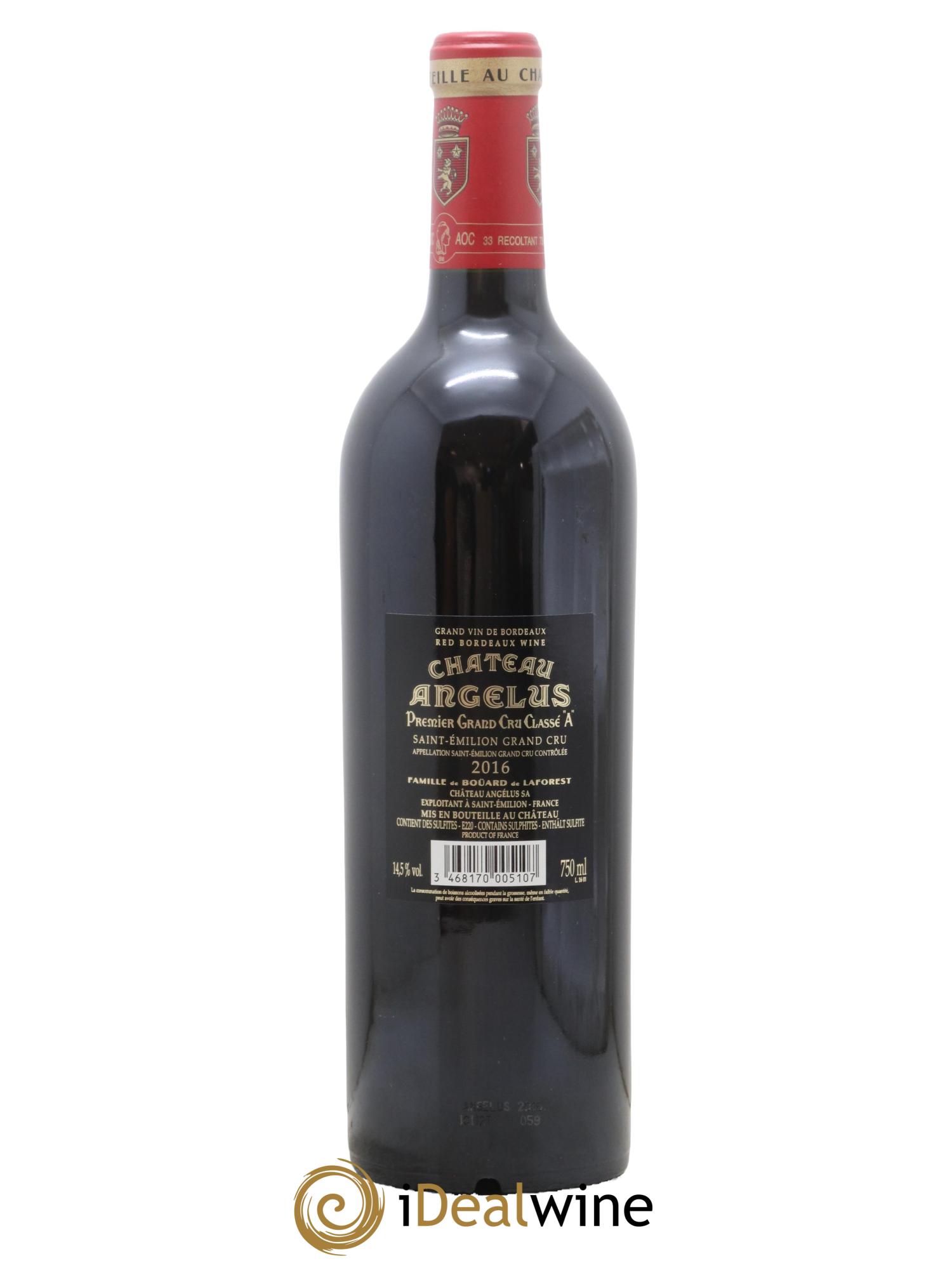 Acheter Château Angélus 1er Grand Cru Classé A 2016 (lot: 2390152)