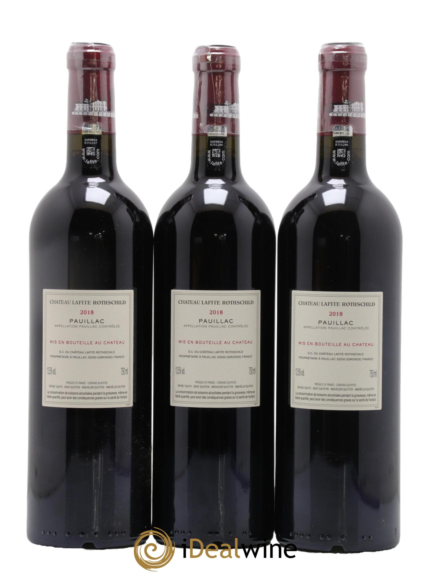 Buy Château Lafite Rothschild 1er Grand Cru Classé 2018 (lot: 2424589)