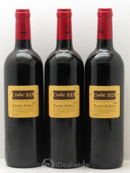 Acheter vin Saint-Julien Code 315 2003 (lot: B2052093-5540)