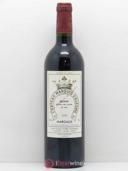 Acheter Château Marquis d'Alesme Becker 3ème Grand Cru Classé 2000 (lot: B2107498-6659)
