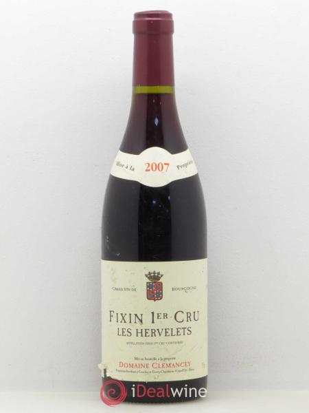 Acheter Fixin 1er Cru Les Hervelets Domaine Clemancey 2007 (lot ...
