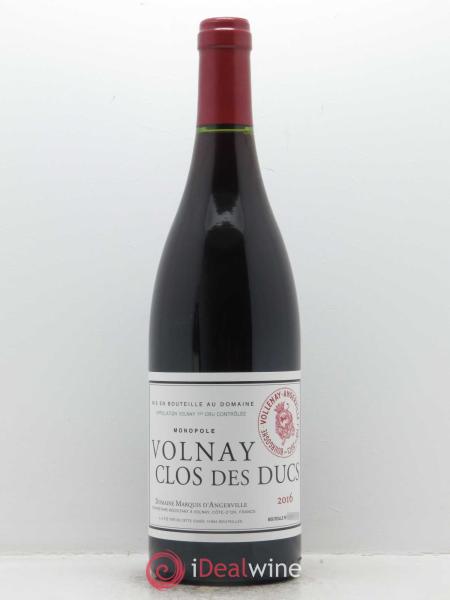 Acheter vin Volnay 1er Cru Clos des Ducs Marquis d'Angerville (Domaine) 2016 (lot: B2110046-7625)